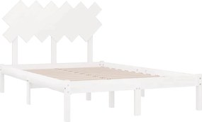 Rám postele bílý 135 x 190 cm Double masivní dřevo 3104844