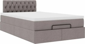 Osmanský rám postele s matrací taupe 120x200cm textil 3312385