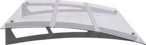 vidaXL Stříška na dveře stříbrná a průhledná 150x90 cm PET [144829]