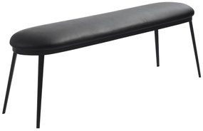 OnaDnes -20% Černá koženková lavice Unique Furniture Gain 140 cm