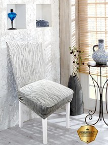 Napínací potah na židli s opěradlem Glamour - krémový