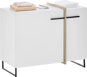 XXXLutz SKŘÍŇKA POD UMYVADLO, bílá, bílá, barvy dubu, 80/64/41 cm home24 - Online Only koupelnové skříňky - 001279034005