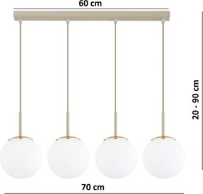 BRILAGI - Lustr na lanku MILO 4xE27/60W/230V béžová/zlatá