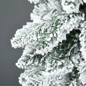 HOMCOM Umělý vánoční strom, 1,80 m, s 523 větvemi, umělý sníh, realistický vzhled, štíhlý tvar