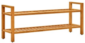 Botník se 2 policemi 100 x 27 x 40 cm masivní dubové dřevo 331748