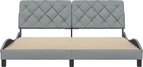 Rám postele bez matrace světle šedý 180 x 200 cm textil 3310615