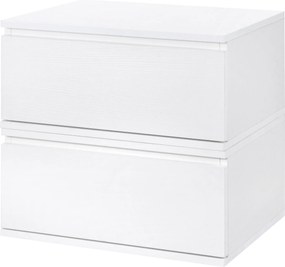 HOMCOM Sada 2 moderních nočních stolků s výsuvnou zásuvkou a závěsným designem do ložnice a obývacího pokoje, z dřevotřísky a MDF, 49x38x23cm, bílá
