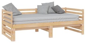 Výsuvná válenda masivní borové dřevo 2× (90 x 200 cm)