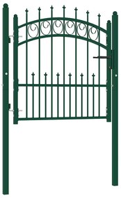 Plotová branka EMMEN s hroty ocelová 104 x 97 cm zelená 146383
