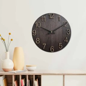Elegantní nástěnné hodiny z masivního dubu I SENTOP MAS016-OSMO-3169-heads-black
