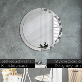 Kulaté dekorativní zrcadlo na zeď Hexagonální vzor fi 90 cm