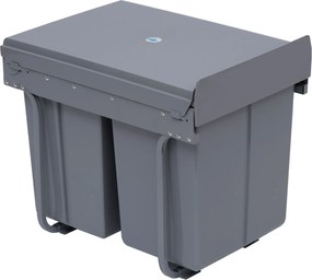 HOMCOM Systém na třídění odpadu 1 x 20L + 2 x 10L Vestavěný odpadkový koš se 3 oddíly Vytahovací systém pro třídění odpadu pro instalaci do spodní skř