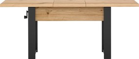 Rozkládací polohovací konferenční stolek HOGO 3v1 | 120-157x62,5-74,5x67 cm | síla horní desky 32 mm | dub artisan/černé nohy