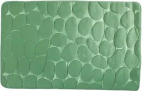MSV PEBBLES koupelnová předložka 40 x 60 cm bazalkově zelená / PU pěna