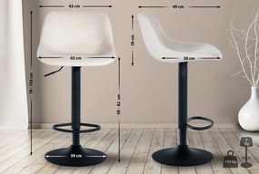 Sada 2 barových židlí Loft samet – krémová