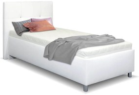 Čalouněná postel s úložným prostorem Crissy, 90x200, bílá