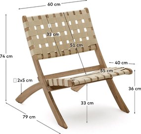 Dřevěné zahradní křeslo v přírodní barvě Chabeli – Kave Home