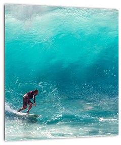Obraz surfaře ve vlnách (30x30 cm)