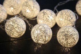 STAR TRADING Světelný lampionový řetěz Jolly White, bílá barva, plast, textil