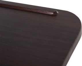 HOMCOM odkládací stolek s kolečky pro pohovku a postel, výškově nastavitelný s ocelovým rámem 77x40x76-100 cm tmavý ořech