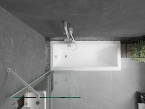 Mexen Next, vanová zástěna 1-křídlová 60 x 150 cm, fixní křídlo, 6 mm čiré sklo, bílý profil, 895-060-000-00-00-20