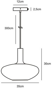 Závěsný lustr z kouřového skla Alton pro žárovku E27 ø35cm  - Nordlux
