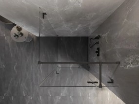 Mexen Lunar T výklopný sprchový kout pravý 110 x 110 cm, čiré sklo, grafitová, 834T-110-110-95-00-P