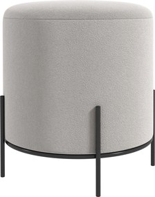 HOMCOM Sametový Ottoman Pouf s Ocelovými Nohami Ø 35 x 38 cm pro Obývací Pokoj a Ložnici | Aosom