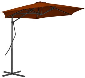 Zahradní slunečník s ocelovou tyčí terakotový 300 x 230 cm 312519