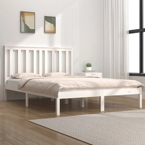 vidaXL Rám postele masivní borovice 135 x 190 cm Double [3103821] Barva: Bílá