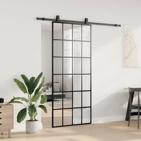Posuvné dveře se sadou kování černé 90x205 cm ESG Glass 3375854