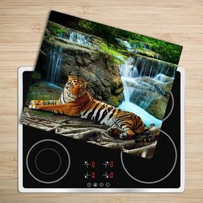 Skleněná krájecí deska Tiger vodopád 60x52 cm