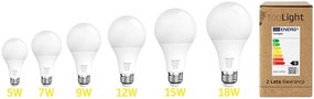 Toolight Toolight, LED žárovka E27, 5W, 400lm, 4000K neutrální bílá, RSL020, OSW-20005