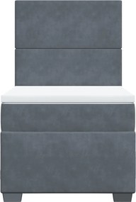Box spring postel s matrací tmavě šedá 90x200 cm samet 3290805