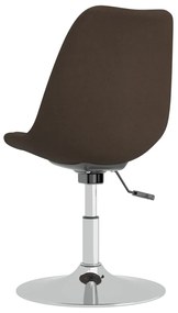 Otočné jídelní židle 6 ks tmavě hnědé textil,  3085360