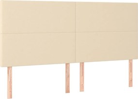 Box spring postel s matrací krémová 200x200 cm textil 3136466