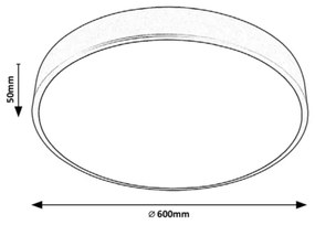 Rabalux 3316 - LED Stmívatelné stropní svítidlo TESIA LED/60W/230V 60 cm + DO