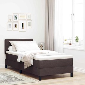 Postel s boxspringem s polštářem Tmavě hnědá 90 x 190 cm textil 3338653
