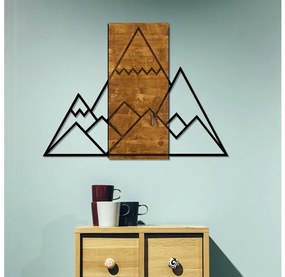 Asir Nástěnná dekorace 78x58 cm hory dřevo/kov AS1698