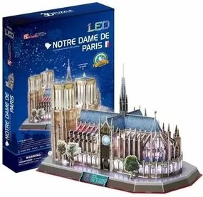 CubicFun 3D puzzle Katedrála Notre Dame - LED / 149 dílů / 39.5 x 22 x