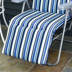 Outsunny lehátko sada 2 lehátek s polštářem skládací nastavitelné opěradlo ocel polyester modrá 60x75x65-102cm na zahradní terasu | Aosom.de