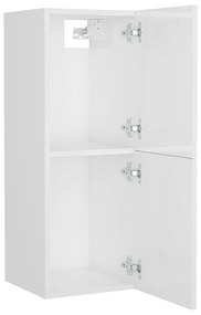 Koupelnová sestava bílá s vysokým leskem kompozitní dřevo,  3071204