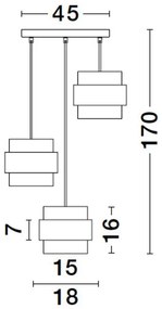 Nova Luce Závěsné svítidlo SIANNA kouřové sklo mosazný zlatý kov E27 3x12W