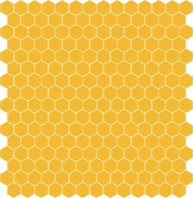 Hisbalit Skleněná mozaika žlutá Mozaika 231A SATINATO hexagony 2,3x2,6 (33,33x33,33) cm - HEX231ALH