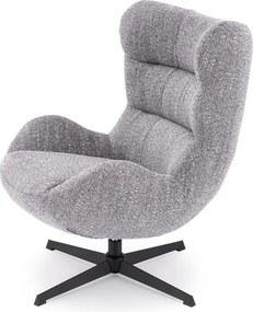 Otočné relaxační křeslo JACKIE — kov, látka, šedá