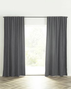 Hotový závěs BASIC s řasící páskou 140x260cm tmavě šedý šenil