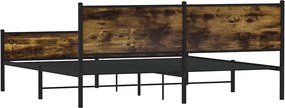 Kovový rám postele bez matrace kouřový dub 193 x 203 cm 3301389