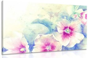 Obraz akvarelový ilustrace růžových květů Varianta: 120x80