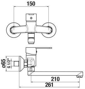 JIKA H3111Z70042301 - Umyvadlová baterie LYRA 15x26,1 cm lesklý chrom