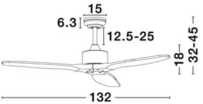 Stropní ventilátor Vento s dálkovým ovládáním